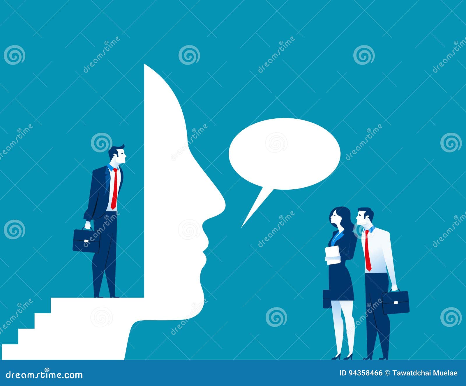 Businessman Talk through the Mask. Concept Business Illustration Stock ...
