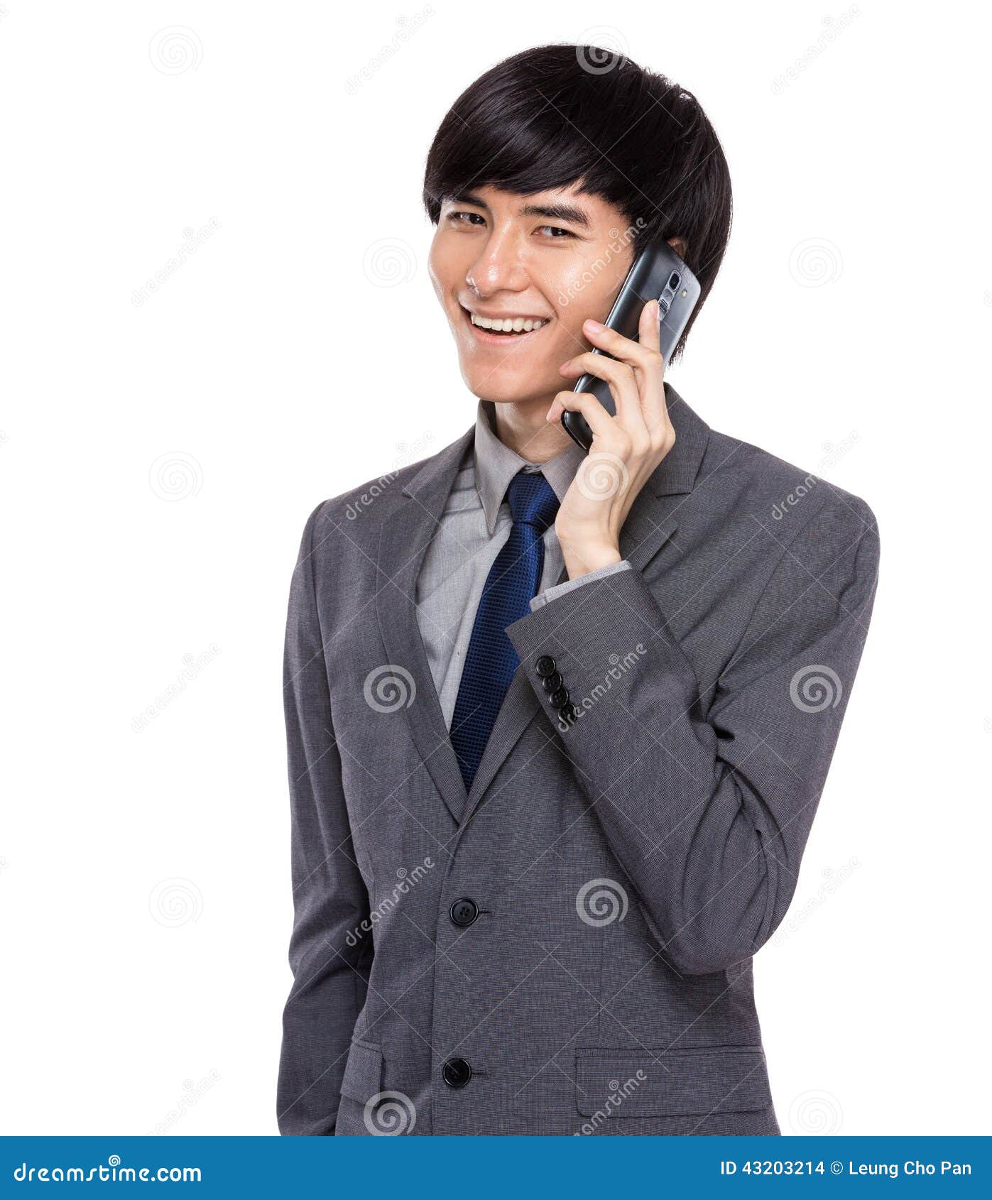 Businessman Talk To Mobile Phone Stock Photo - Image of cutout, people ...