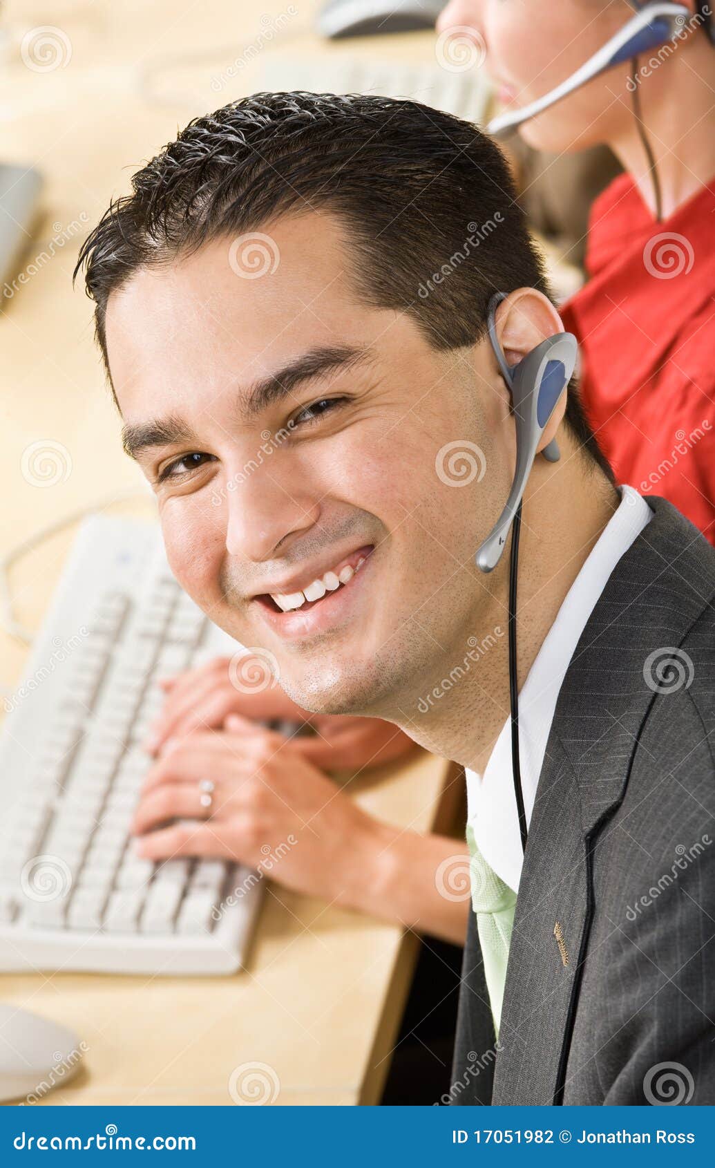 Businessman Talking on Headsets Stock Photo - Image of caucasian ...