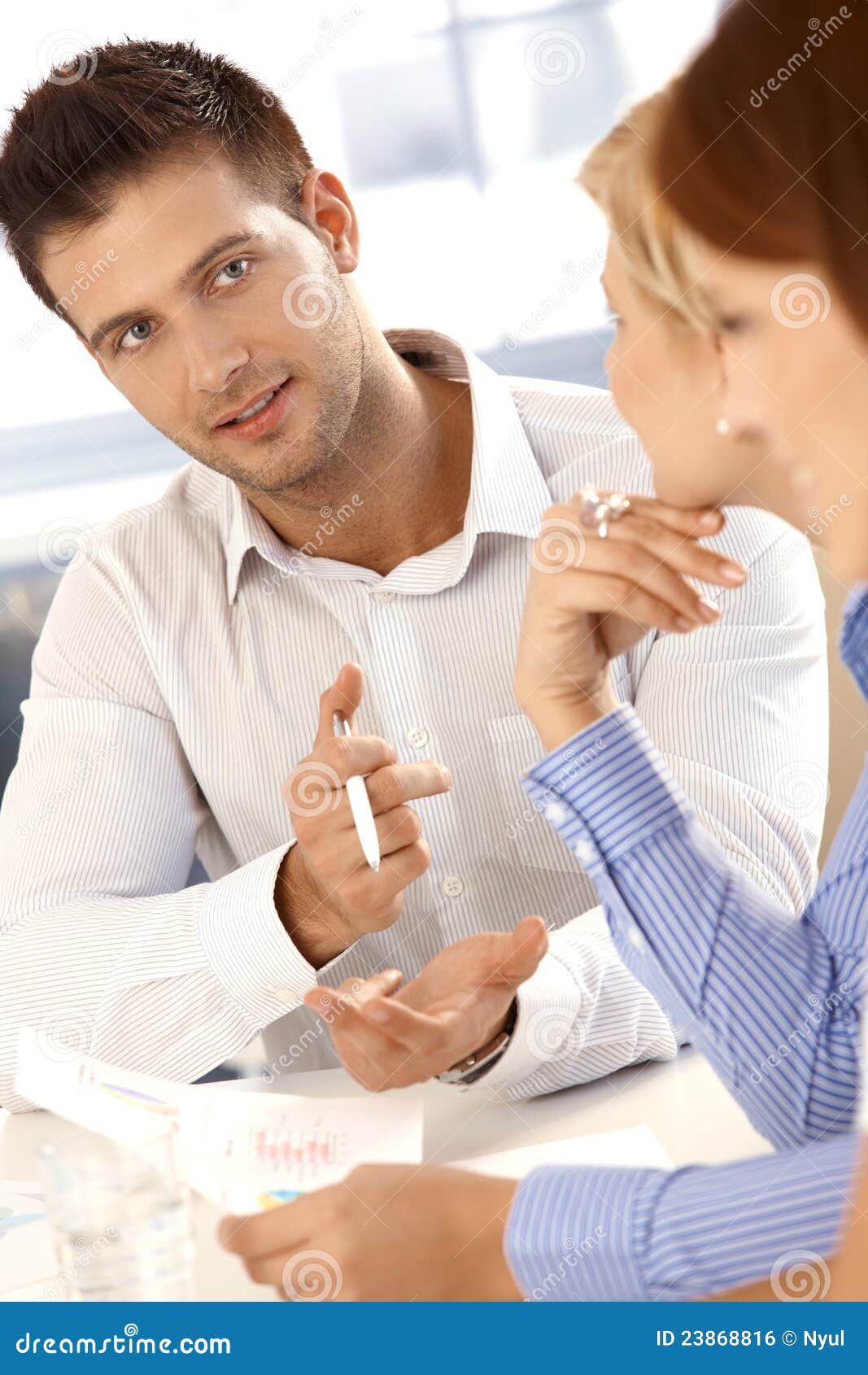Businessman Talking at Meeting Stock Photo - Image of casual ...