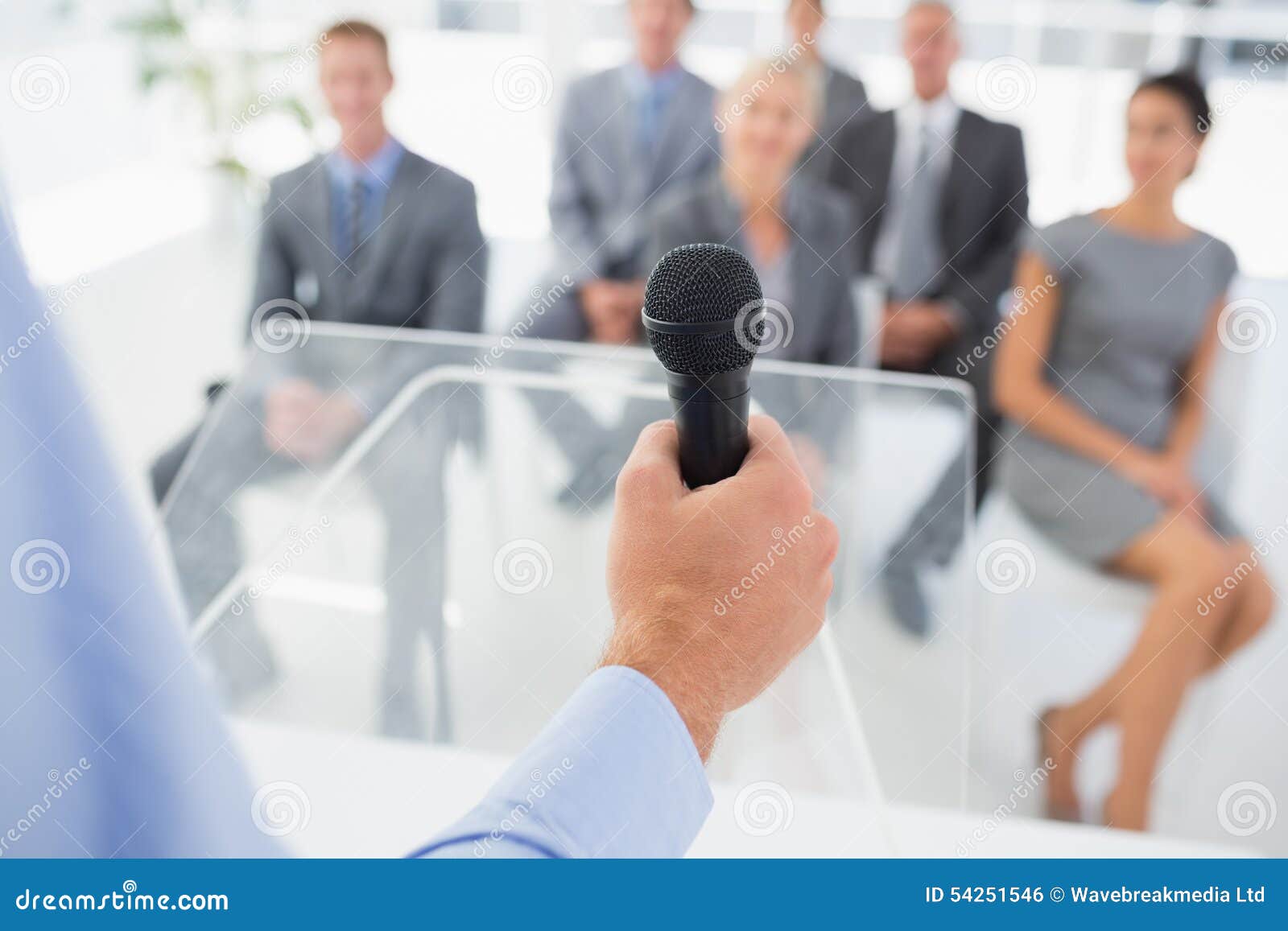Businessman Talking in Microphone during Conference Stock Photo - Image ...
