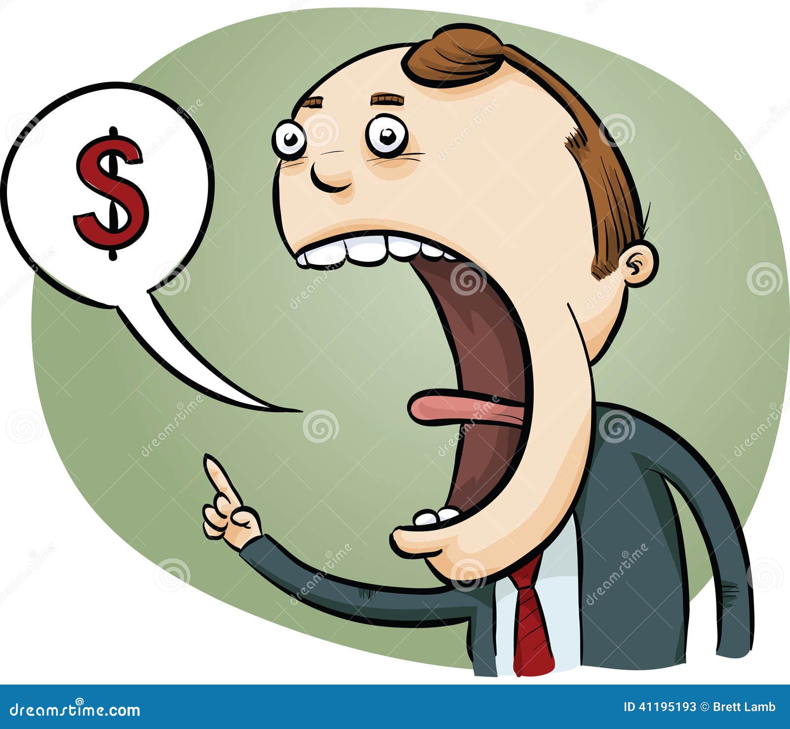 Businessman Talking Money stock illustration. Illustration of sign ...