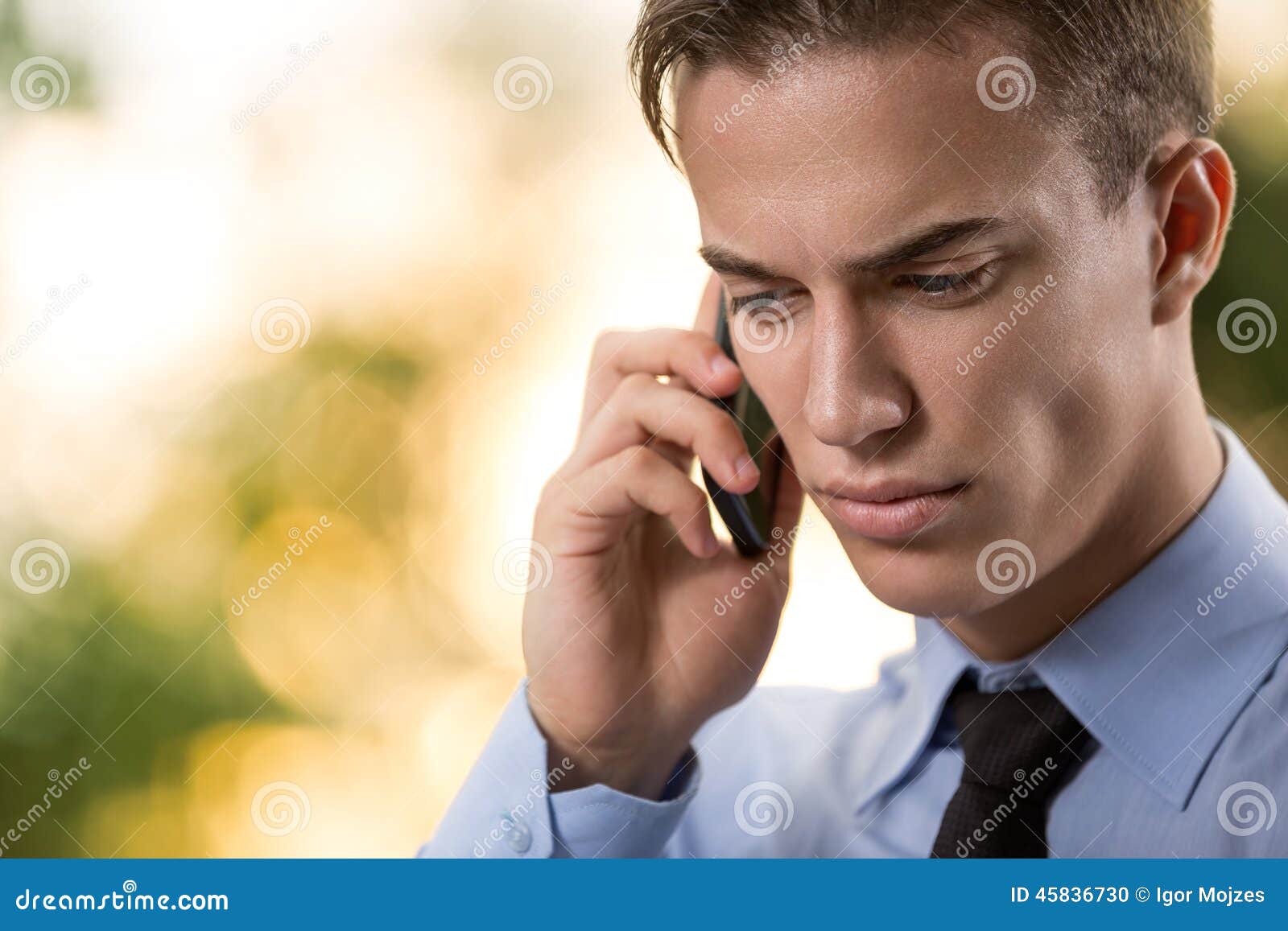 Businessman Talking Over Cellphone Stock Photo - Image of confident ...