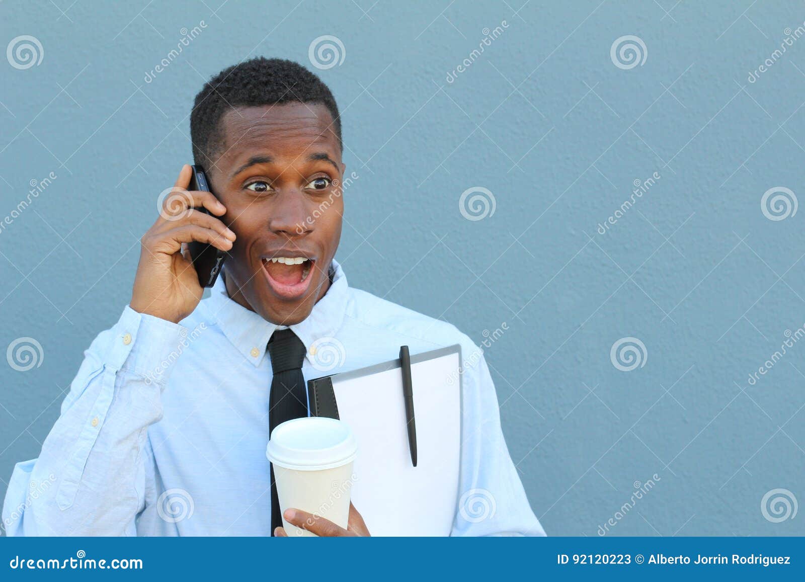 Businessman Talking on the Phone with Surprise Stock Image - Image of ...