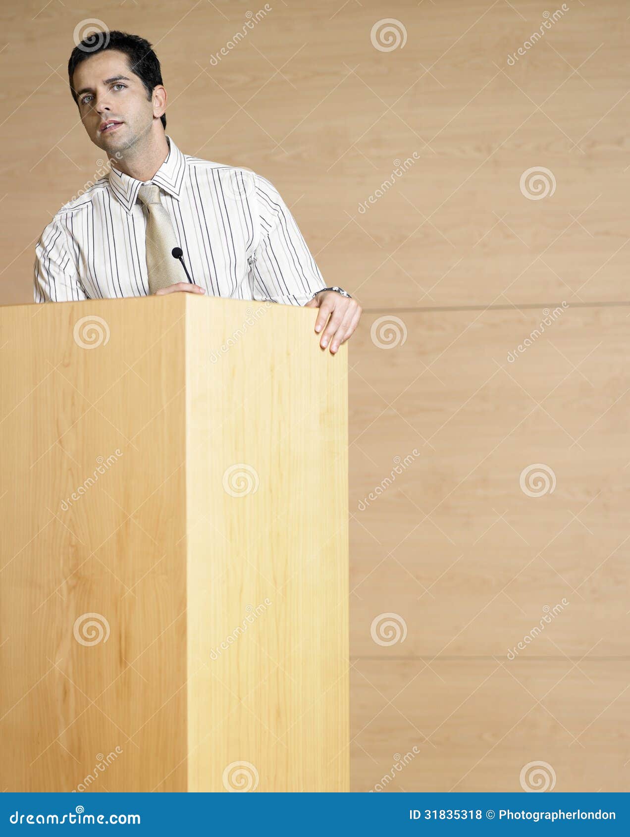 Businessman Talking at Podium Stock Photo - Image of confidence, male ...