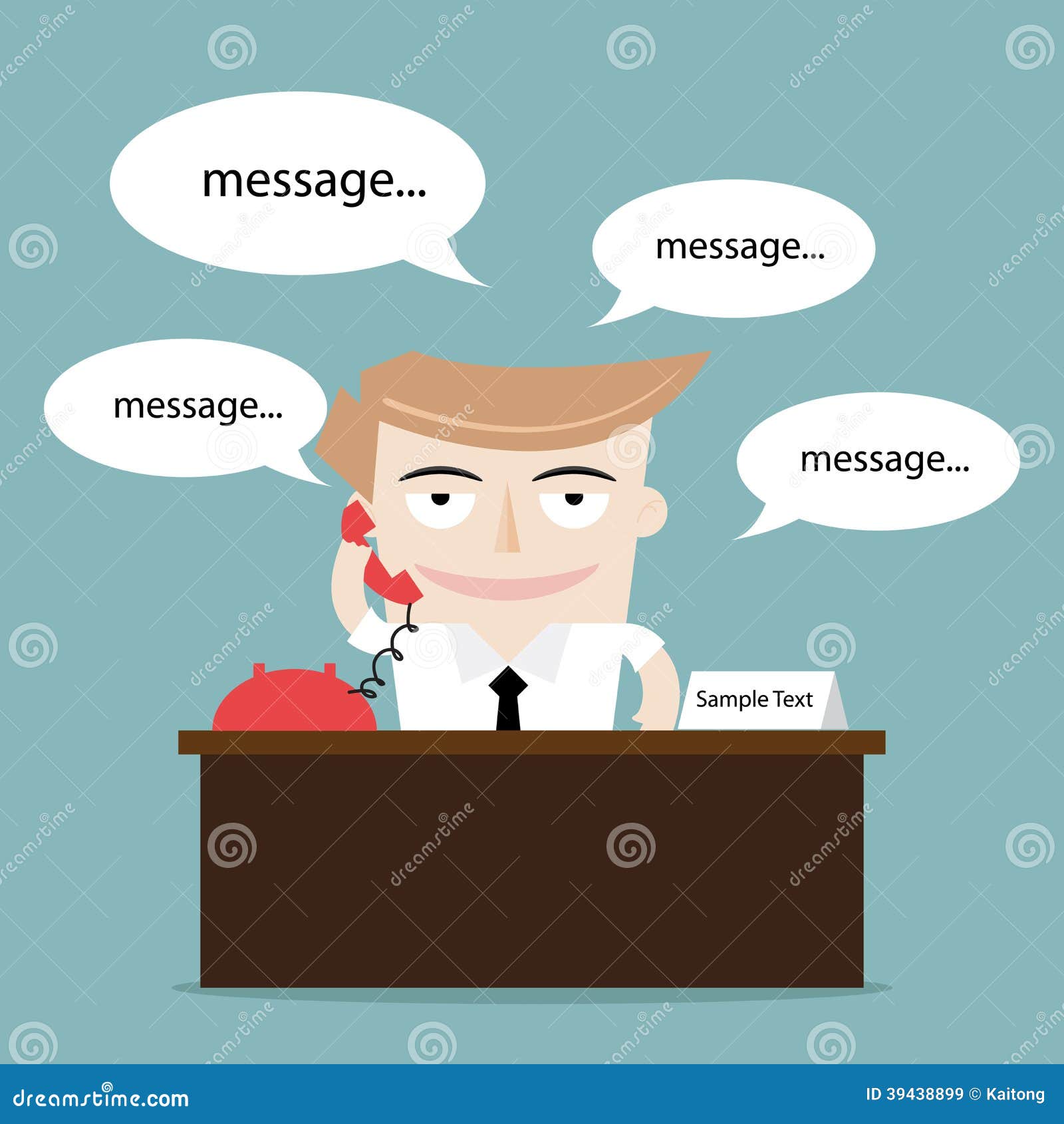 Businessman Talking Using Phone Stock Vector - Illustration of employee ...