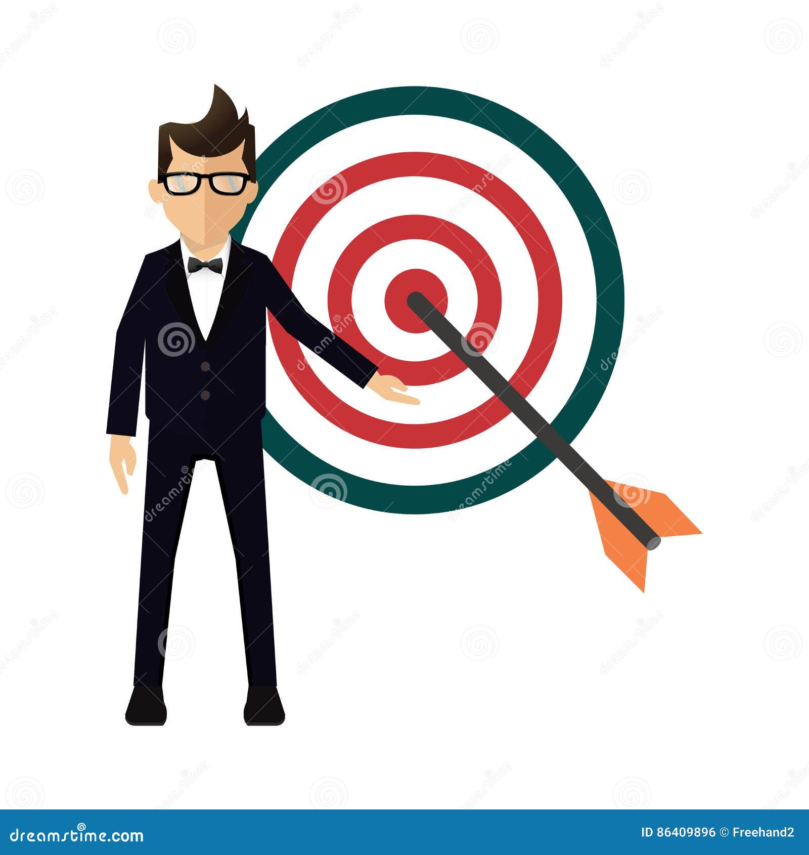 Businessman Man Target Runs Away Target Dart Target Accuracy ...