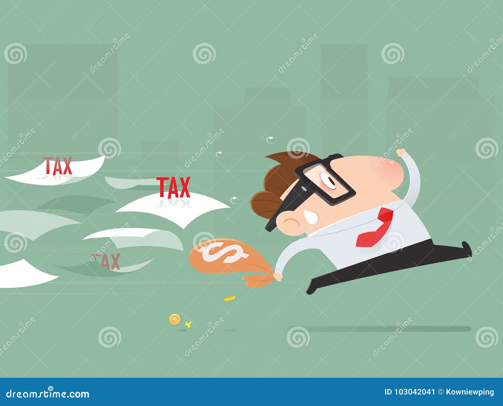 Businessman Tax avoidance stock vector. Illustration of money - 103042041