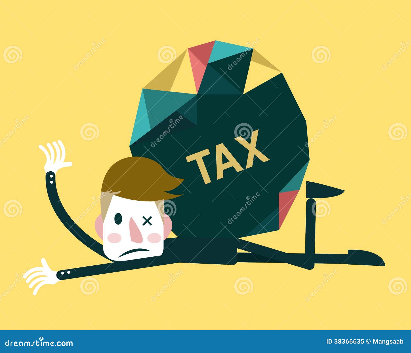 Businessman and TAX burden stock vector. Illustration of metaphor ...
