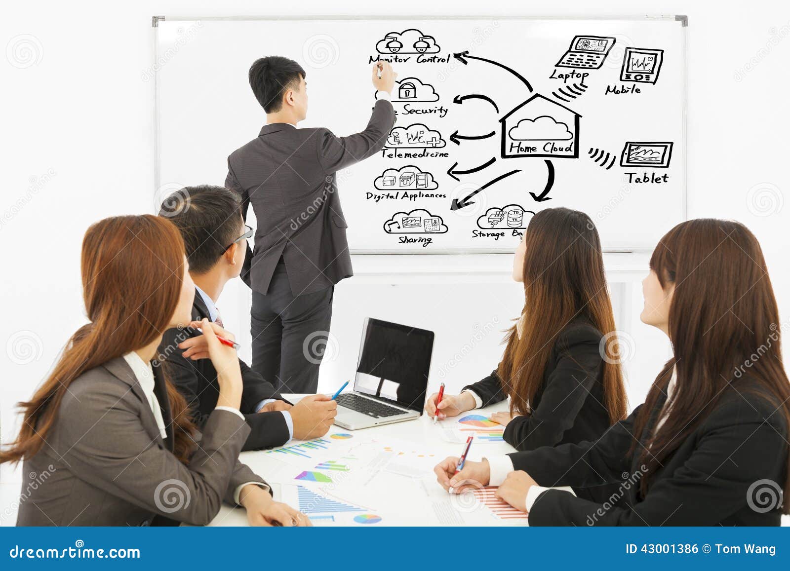 Businessman Teaching about Applications of Cloud Computing Stock Photo ...