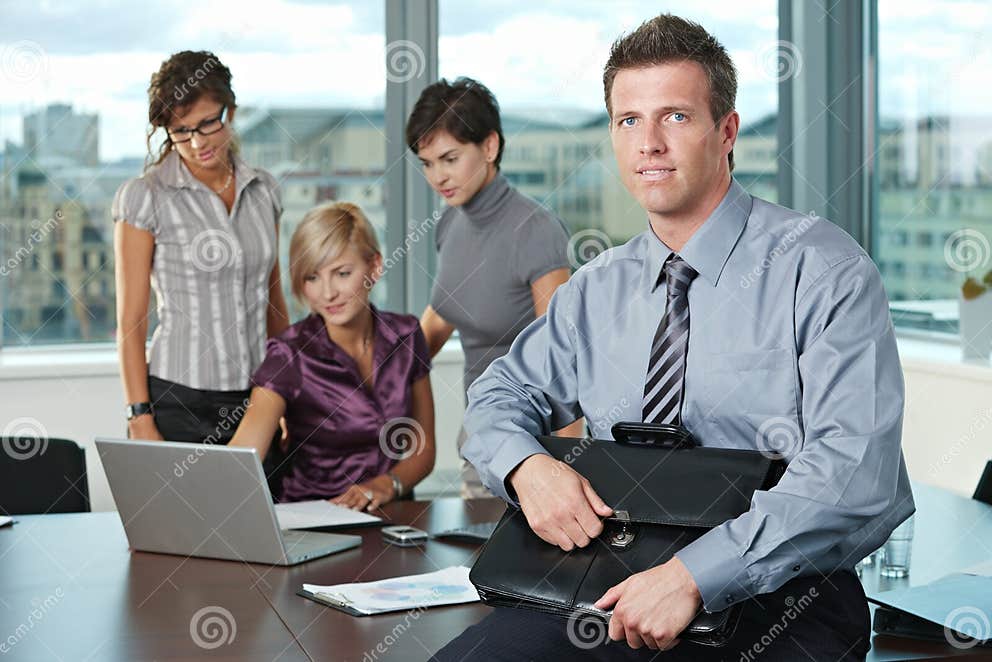 Businessman with team stock image. Image of businesspeople - 11605561