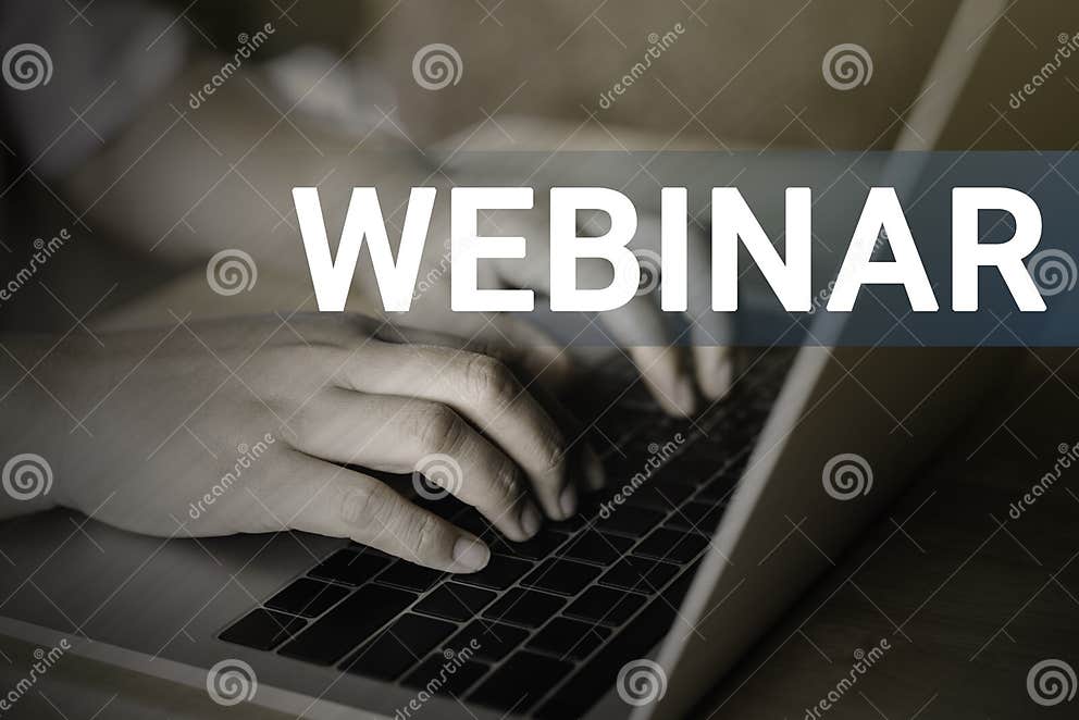 Businessman and Team Work Using a Laptop Computer with Webinar. Stock ...