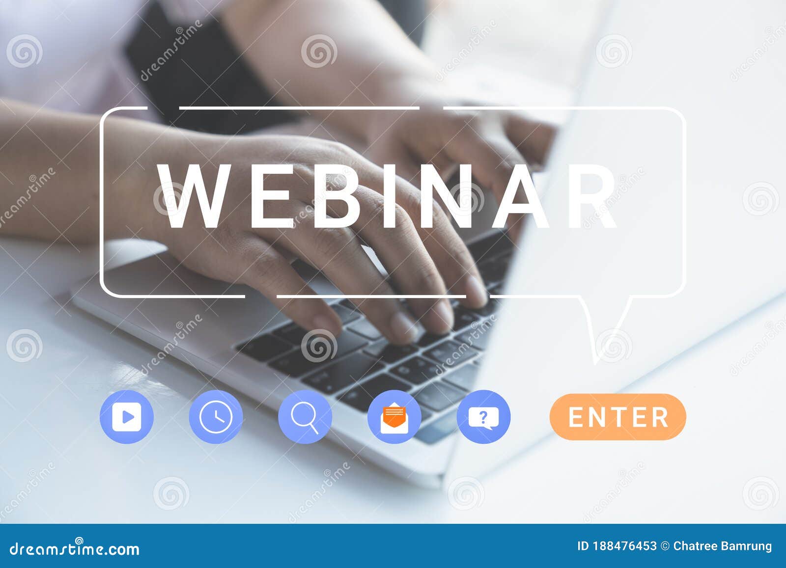 Businessman and Team Work Using a Laptop Computer with Webinars Stock ...