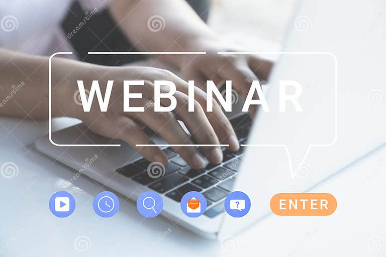 Businessman and Team Work Using a Laptop Computer with Webinars Stock Image - Image of learn ...