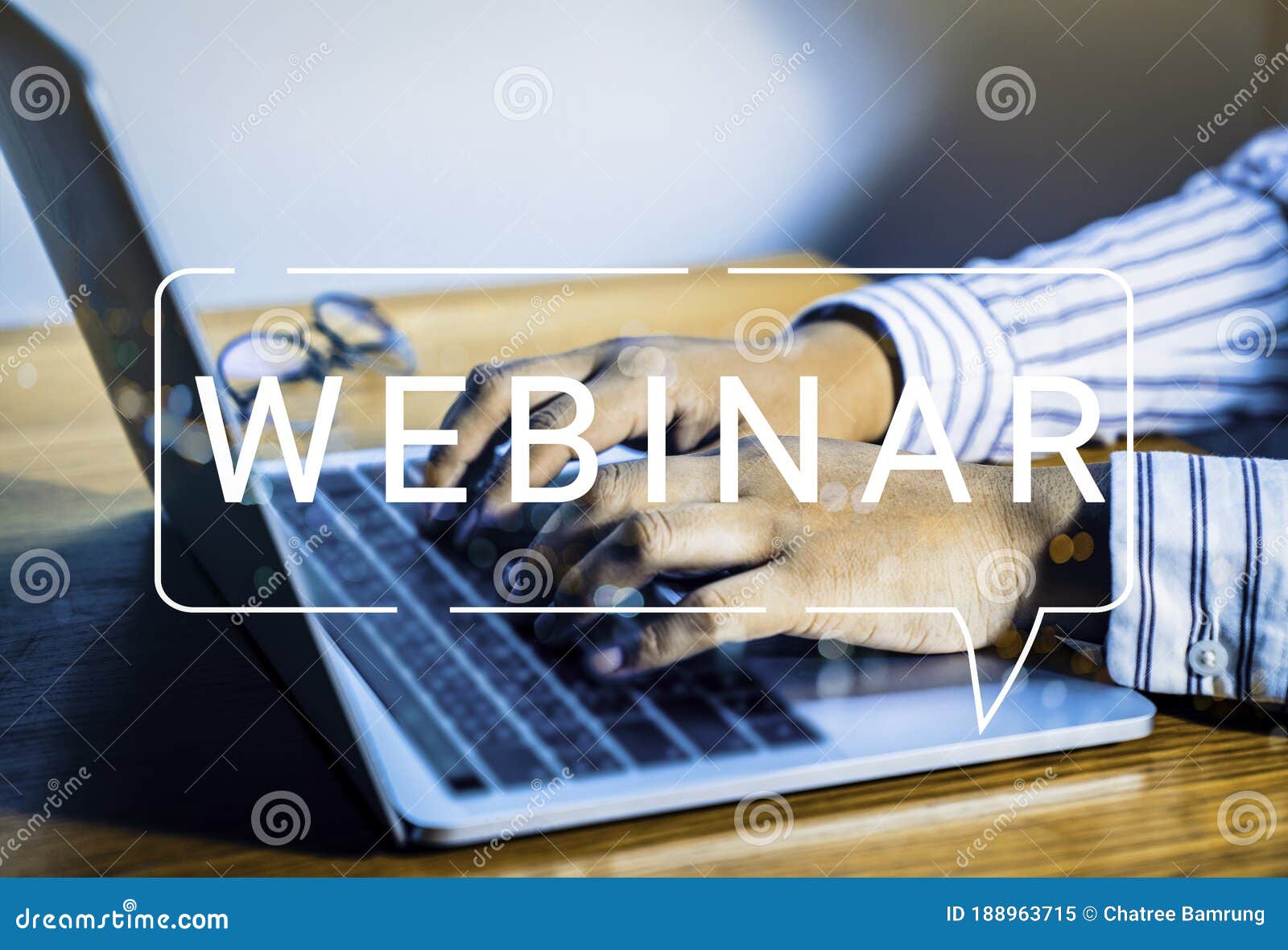 Businessman and Team Work Using a Laptop Computer with Webinar E ...