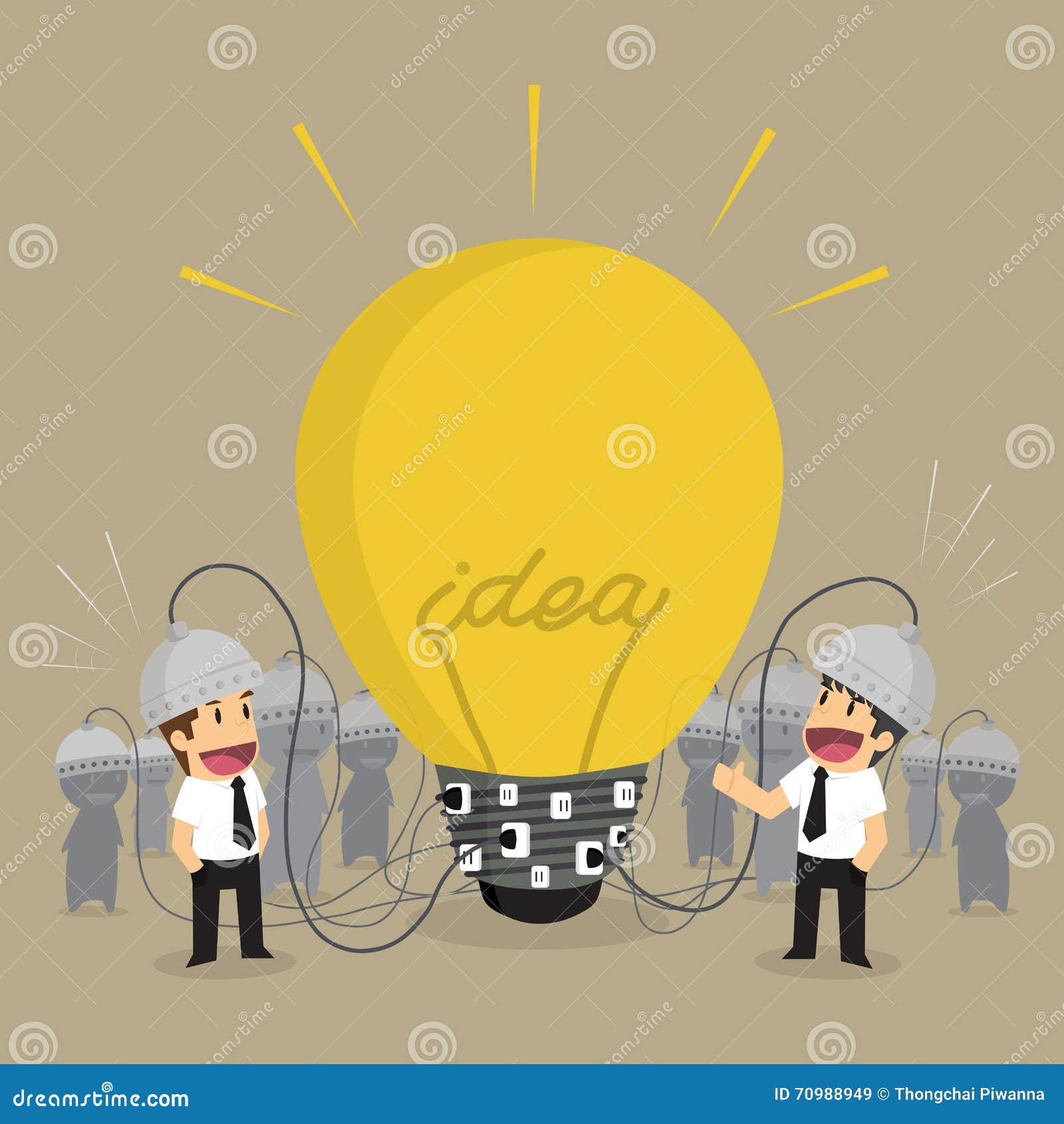 Teamwork Brainstorm. Office People Thinking, Creative Man Woman ...