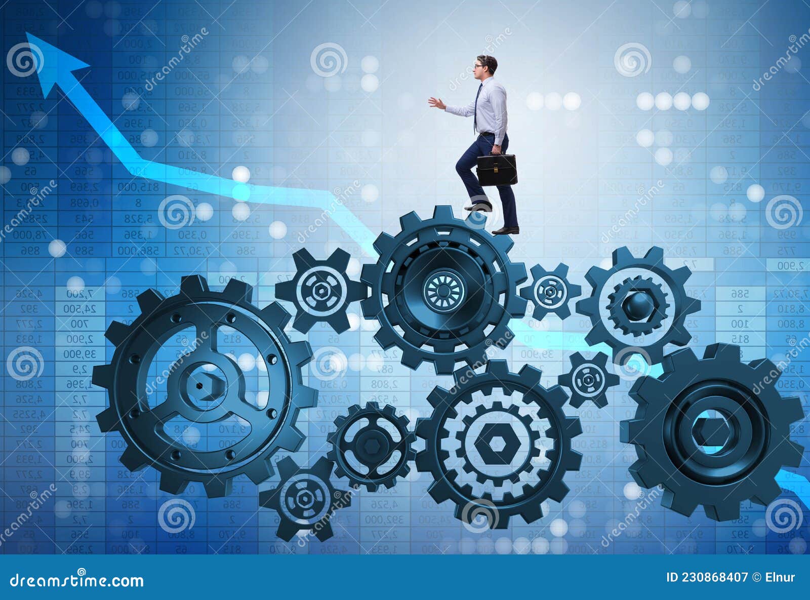 Businessman in Teamwork Concept with Cog Wheels Stock Image - Image of ...