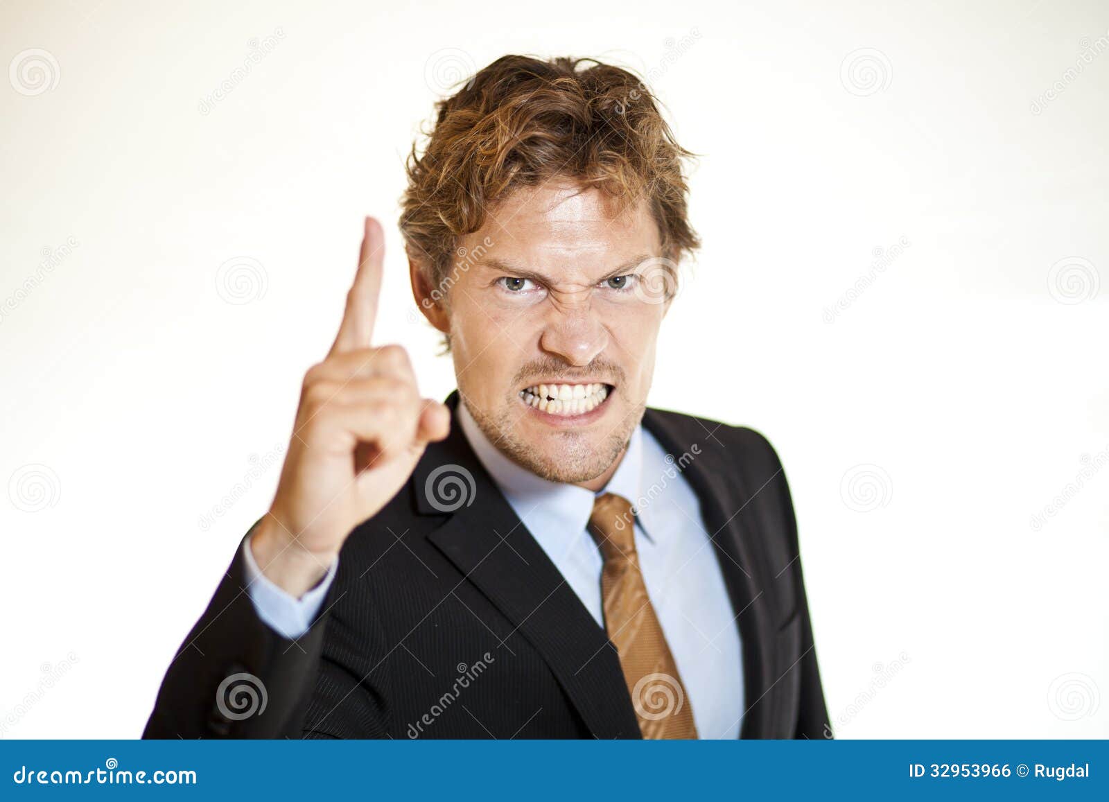 Businessman Telling Someone Off Stock Photo - Image of employer, human ...