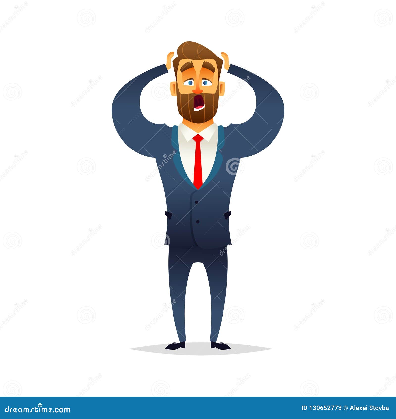 Businessman Terrified and Scared. the Manager is Afraid and Indignant ...