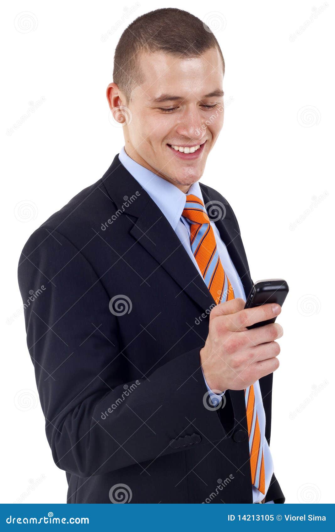Businessman Texting on Phone Stock Image - Image of texting, phone ...