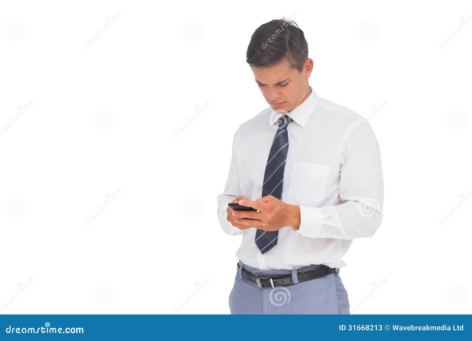 Businessman texting stock image. Image of communication - 31668213