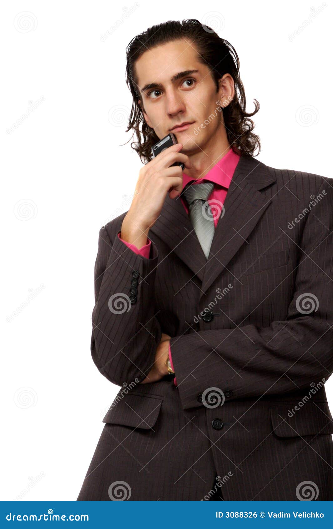 Businessman think stock photo. Image of expectation, eyes - 3088326