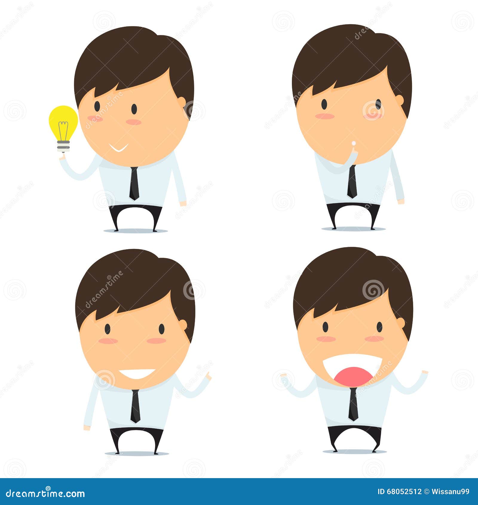 Businessman Think Cartoon Emoticons Stock Vector - Illustration of ...