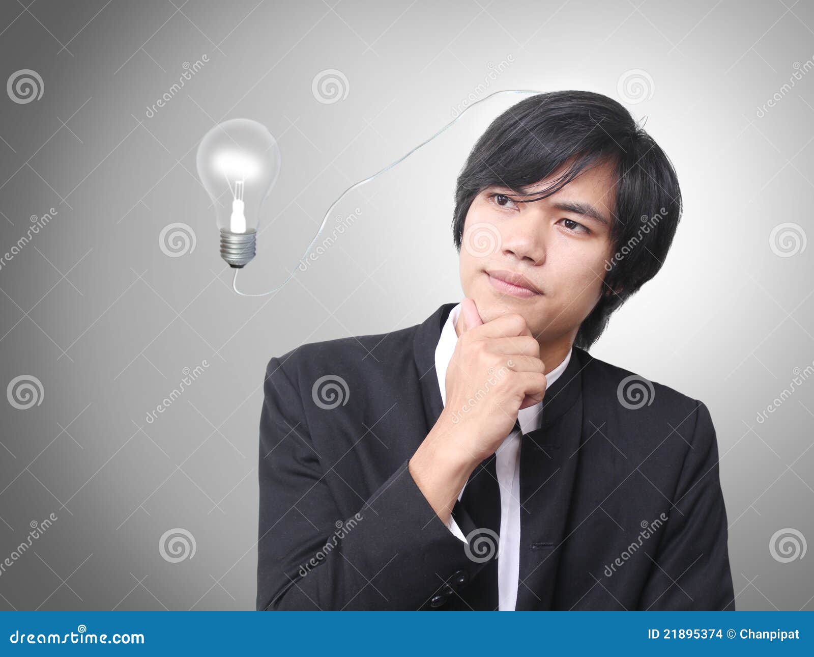 Businessman think idea stock photo. Image of portrait - 21895374