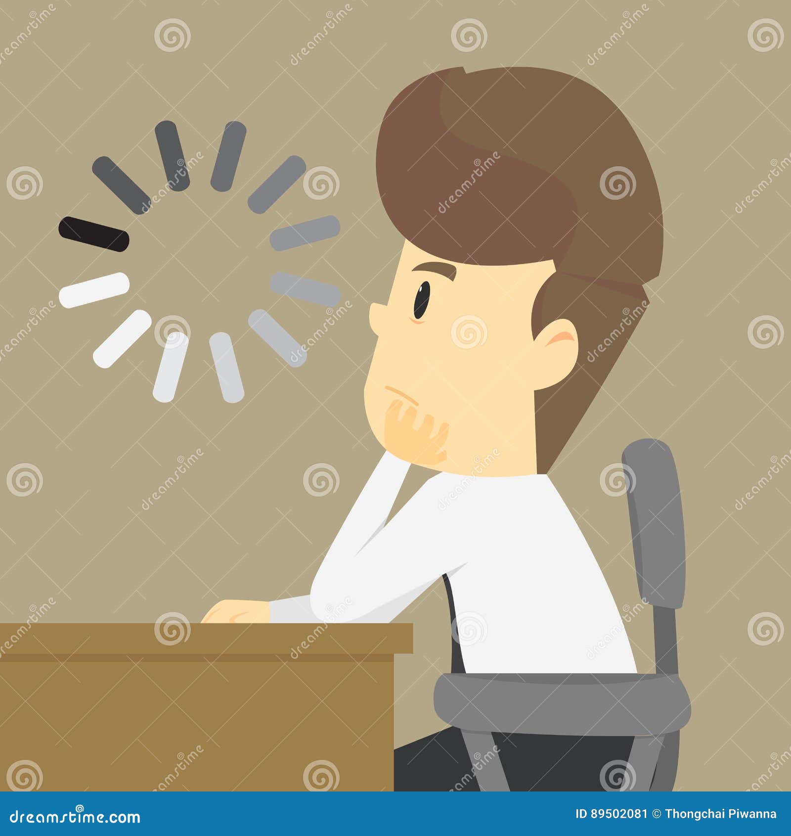 A businessman think not stock vector. Illustration of conceptual - 89502081