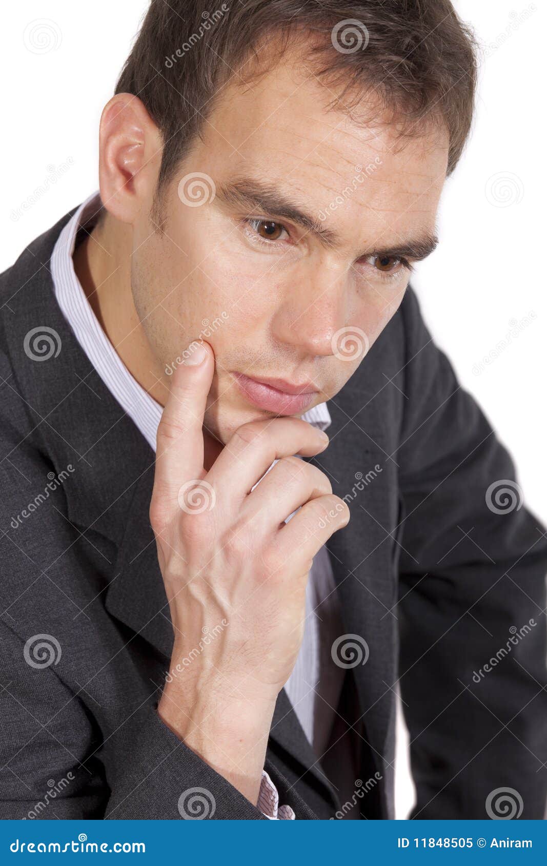 Businessman thinking stock image. Image of posing, isolated - 11848505