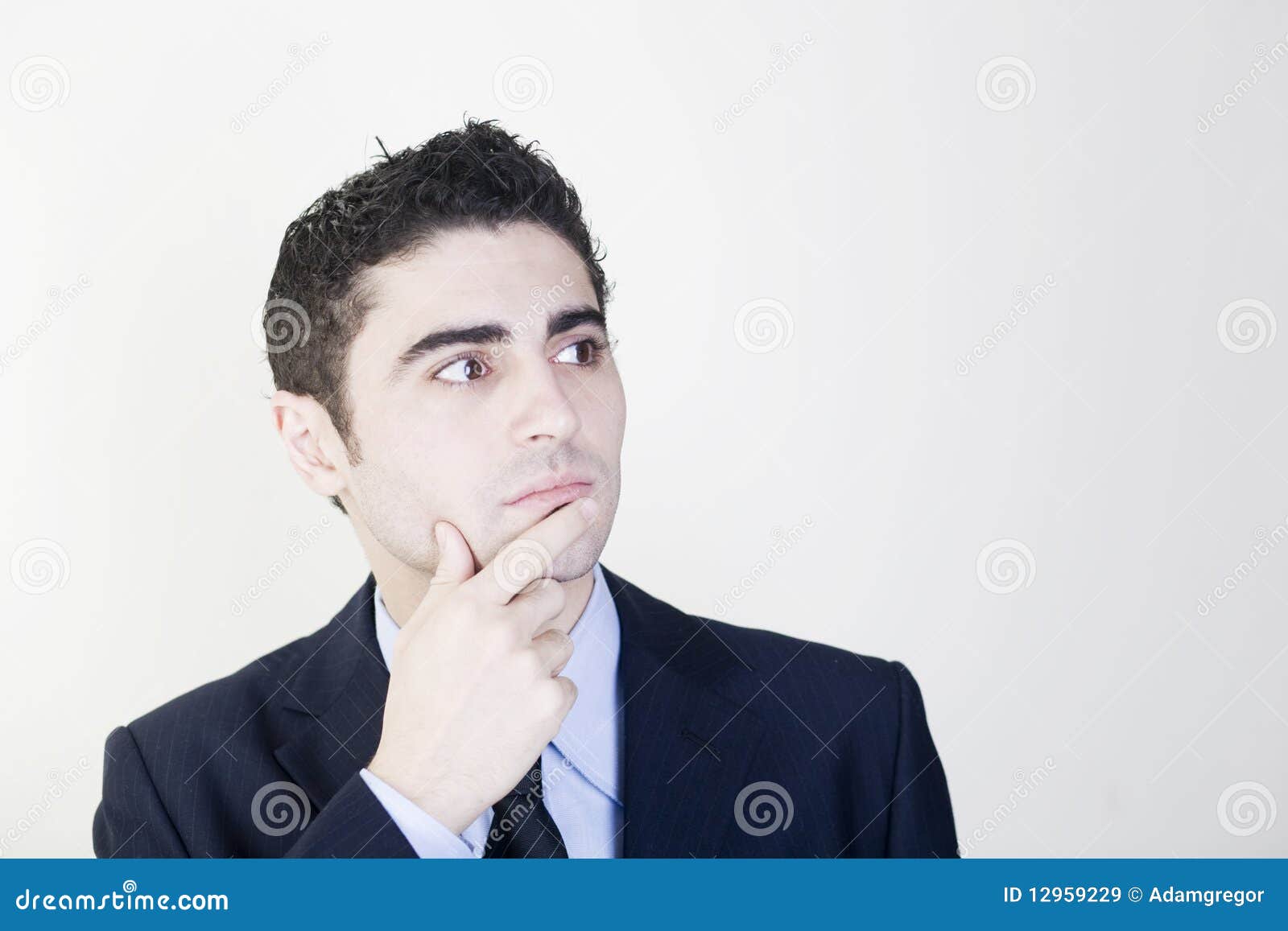 Businessman thinking stock image. Image of person, mirror - 12959229