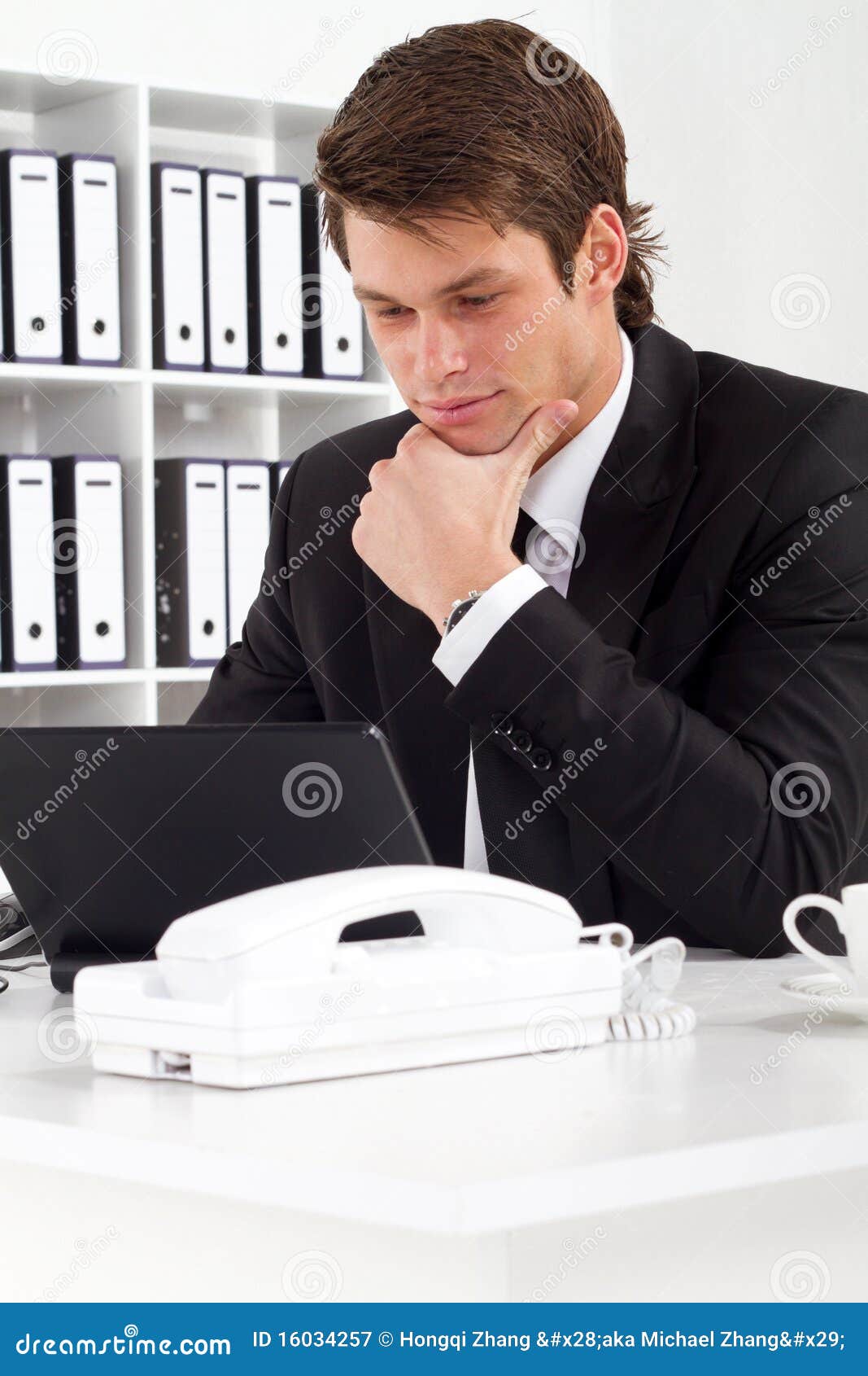 Businessman thinking stock image. Image of business, paper - 16034257