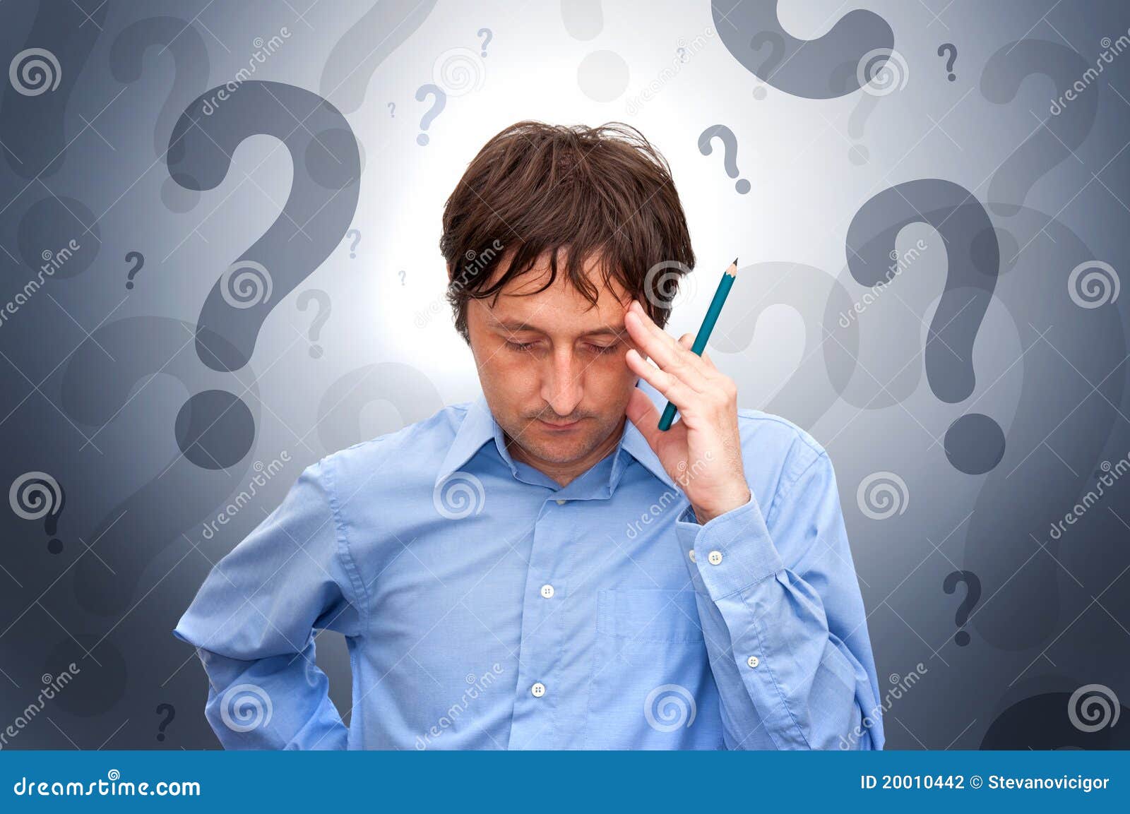 Businessman Thinking stock photo. Image of anxious, manager - 20010442