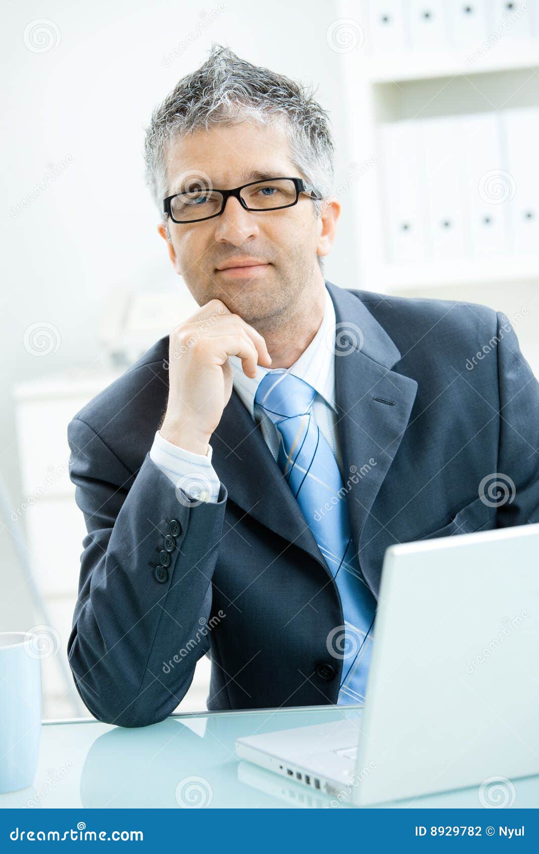 Businessman thinking stock photo. Image of leadership - 8929782