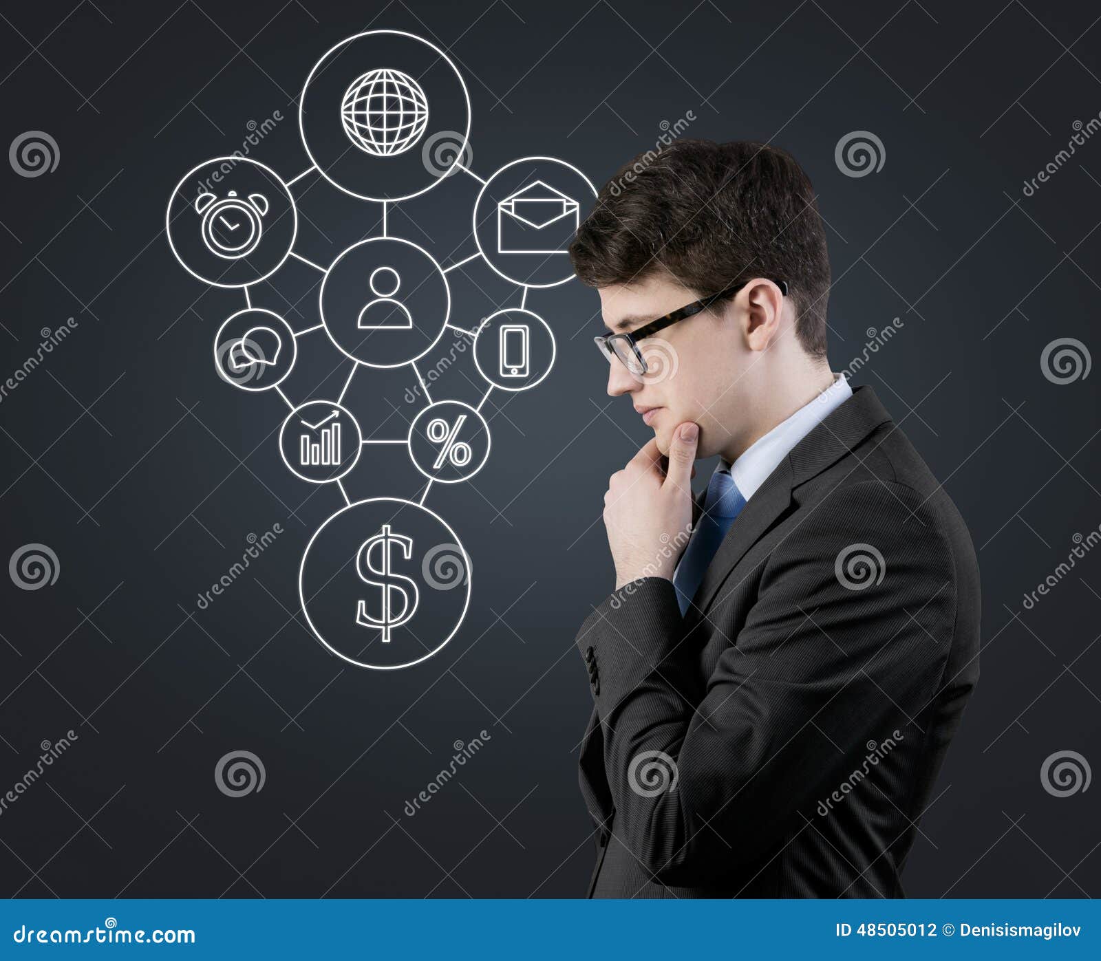 Businessman thinking stock photo. Image of generation - 48505012