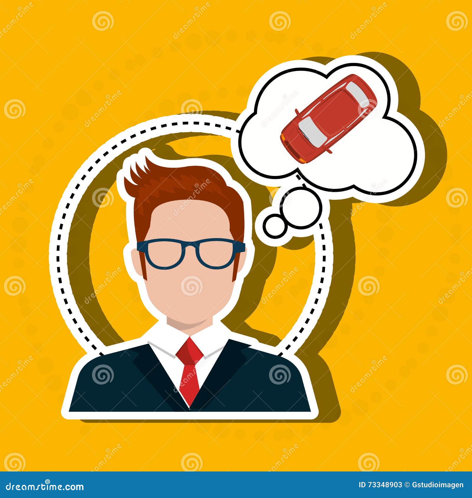 Businessman Thinking Car Design Stock Illustration - Illustration of ...
