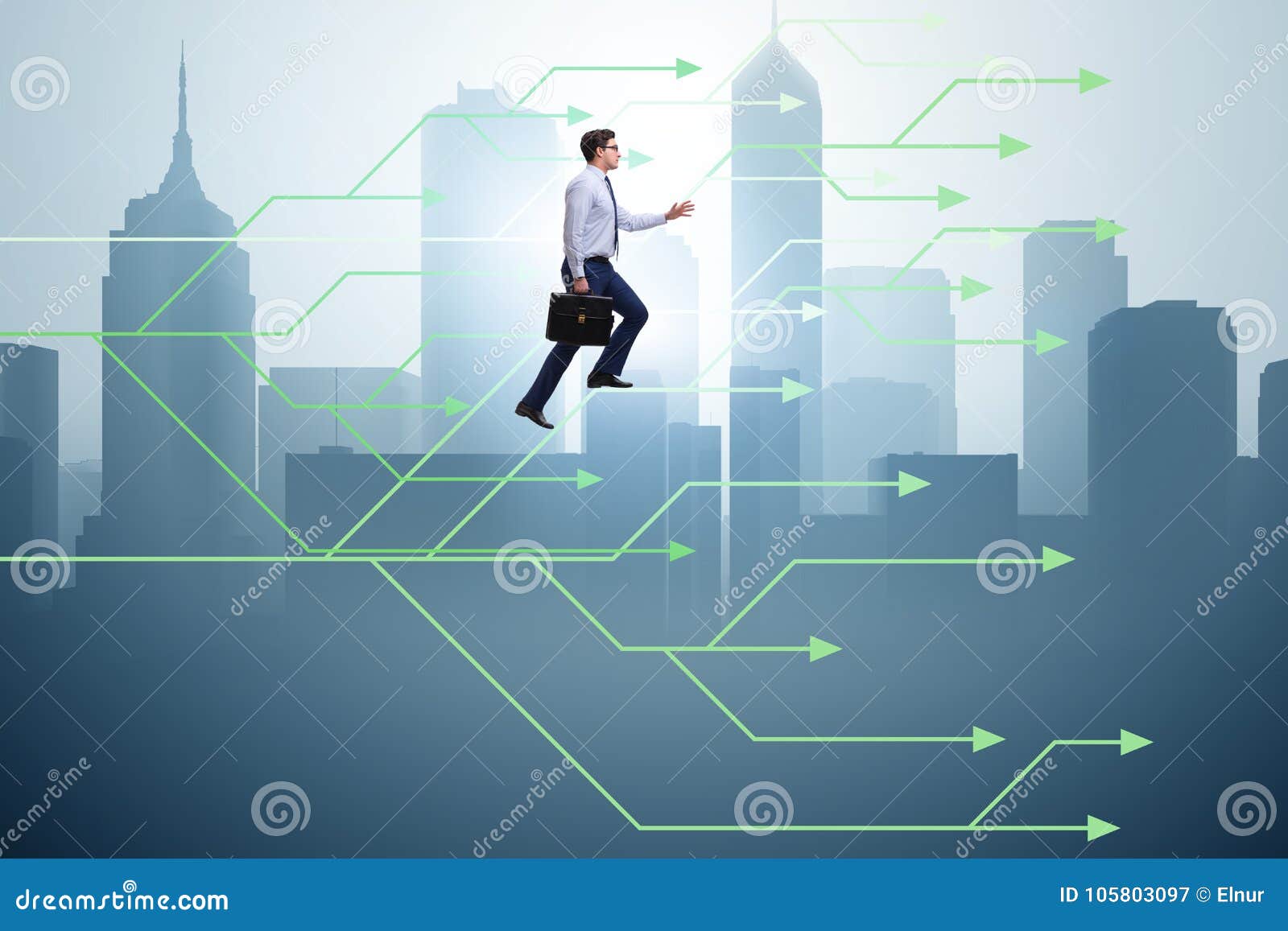 The Businessman Thinking of Different Career Paths Stock Image - Image ...