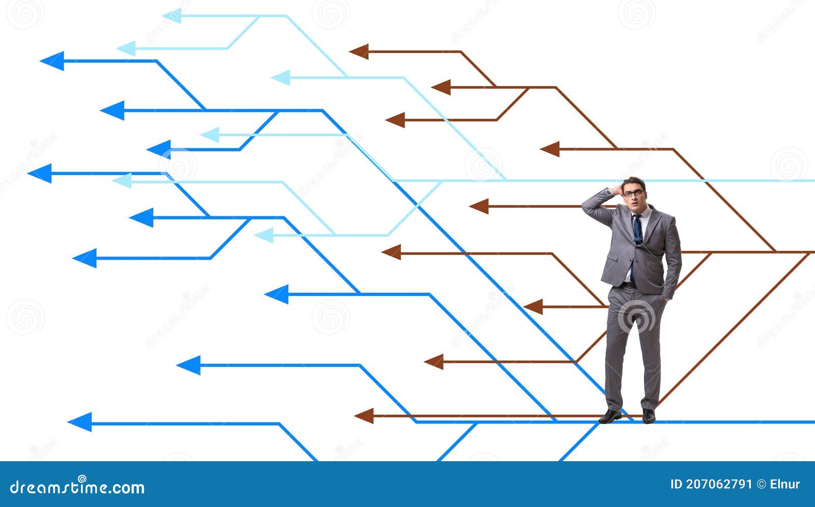 Businessman Thinking of Different Career Paths Stock Image - Image of ...