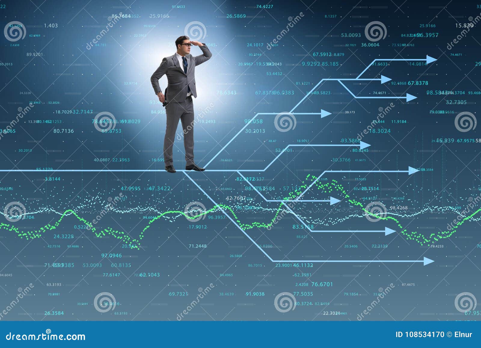 The Businessman Thinking of Different Career Paths Stock Photo - Image ...