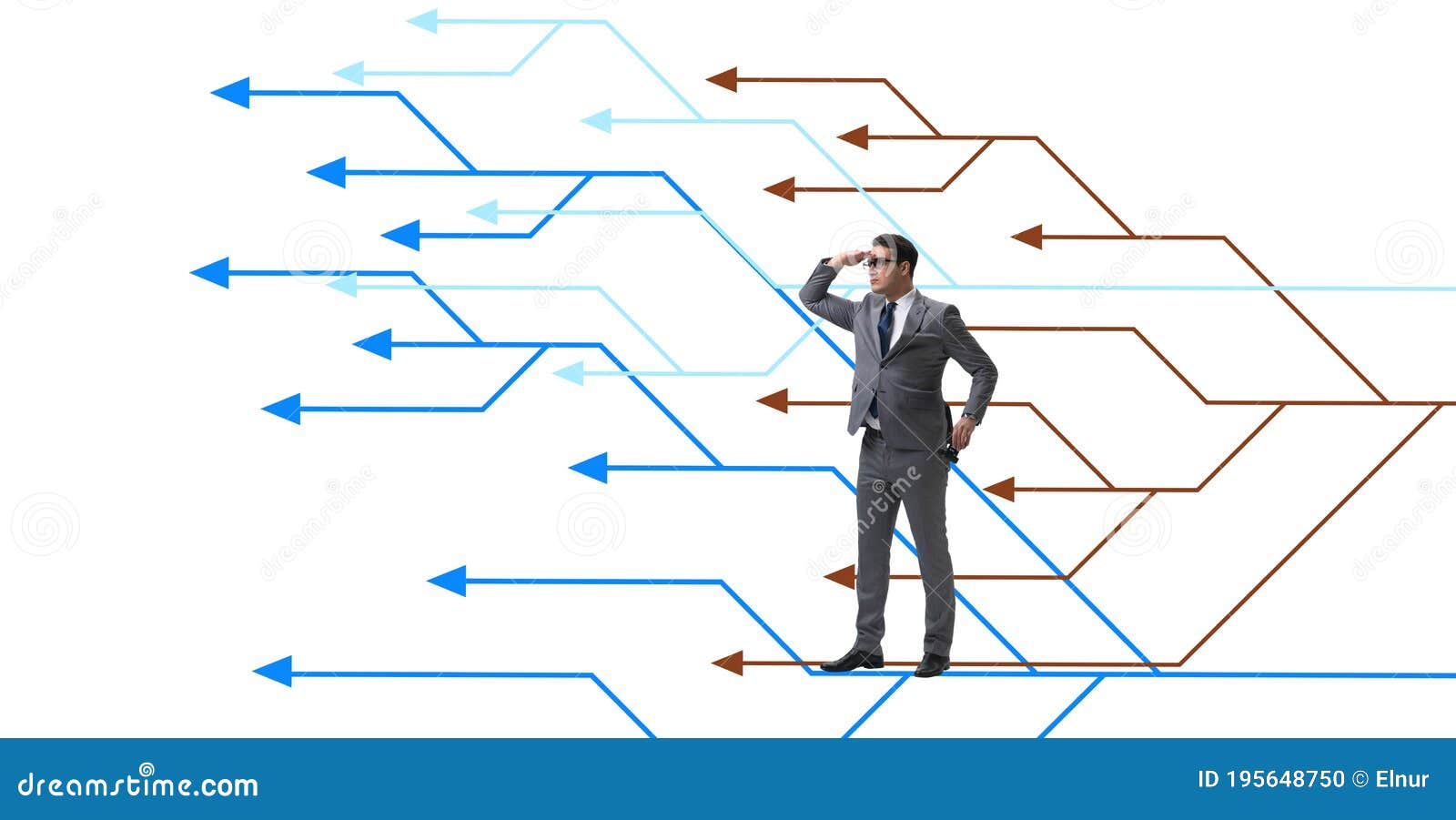 Businessman Thinking of Different Career Paths Stock Photo - Image of ...
