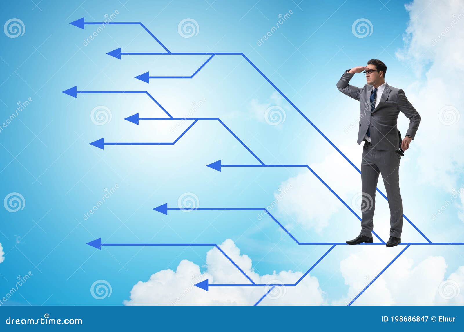 Businessman Thinking of Different Career Paths Stock Image - Image of ...