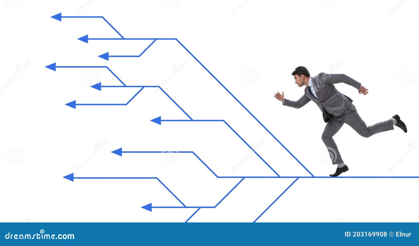 Businessman Thinking of Different Career Paths Stock Photo - Image of ...