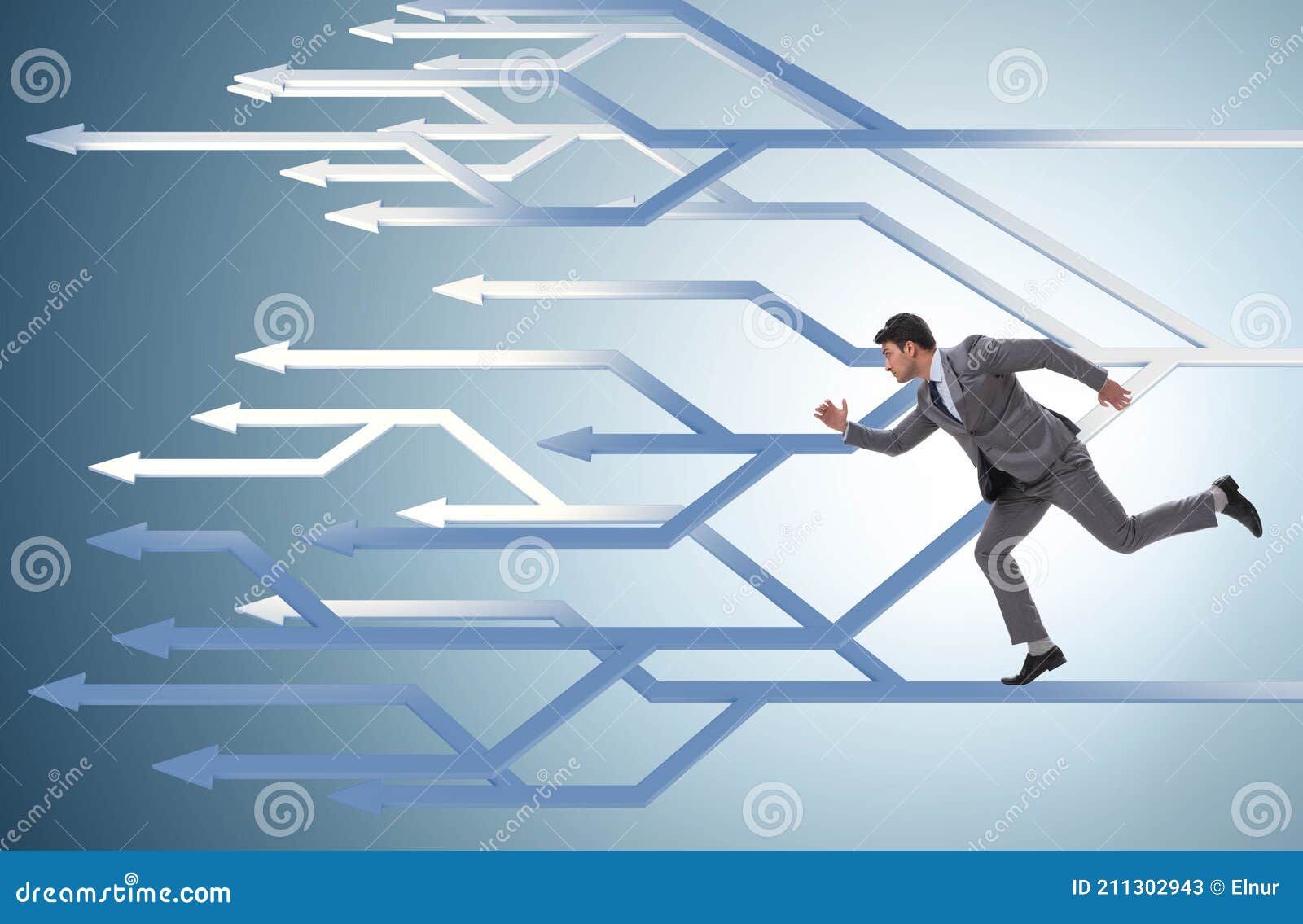 Businessman Thinking of Different Career Paths Stock Image - Image of ...
