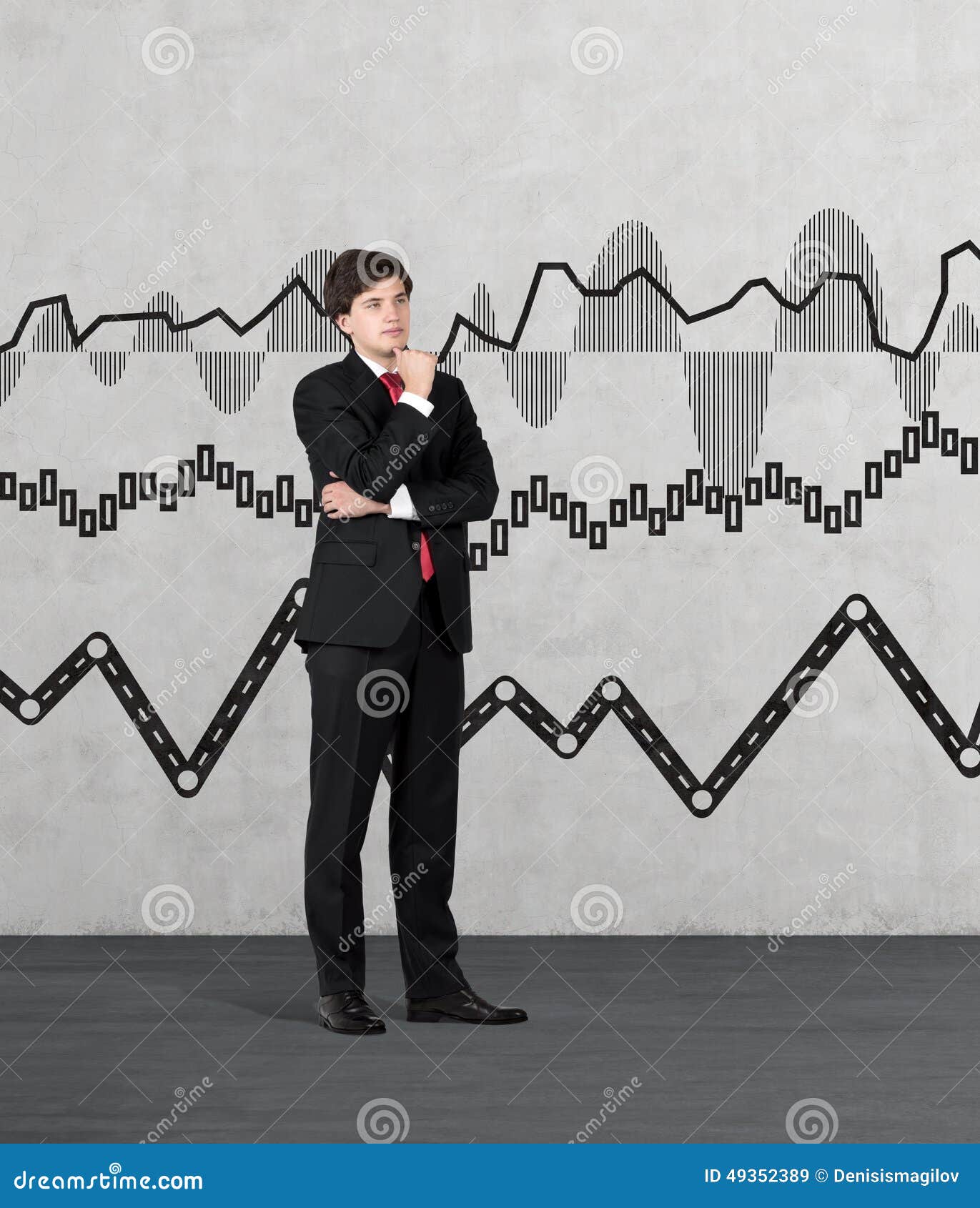 Businessman thinking stock image. Image of graphic, marketing - 49352389