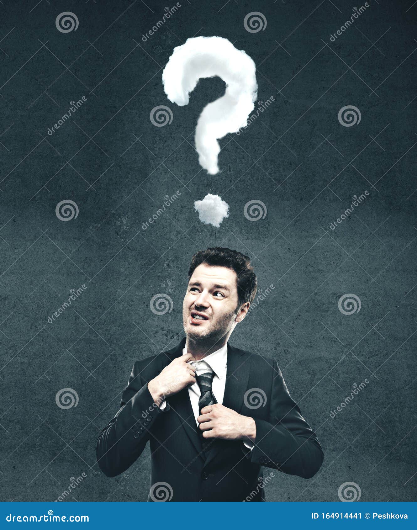 Businessman Thinking with Drawing Question Mark Stock Image - Image of ...