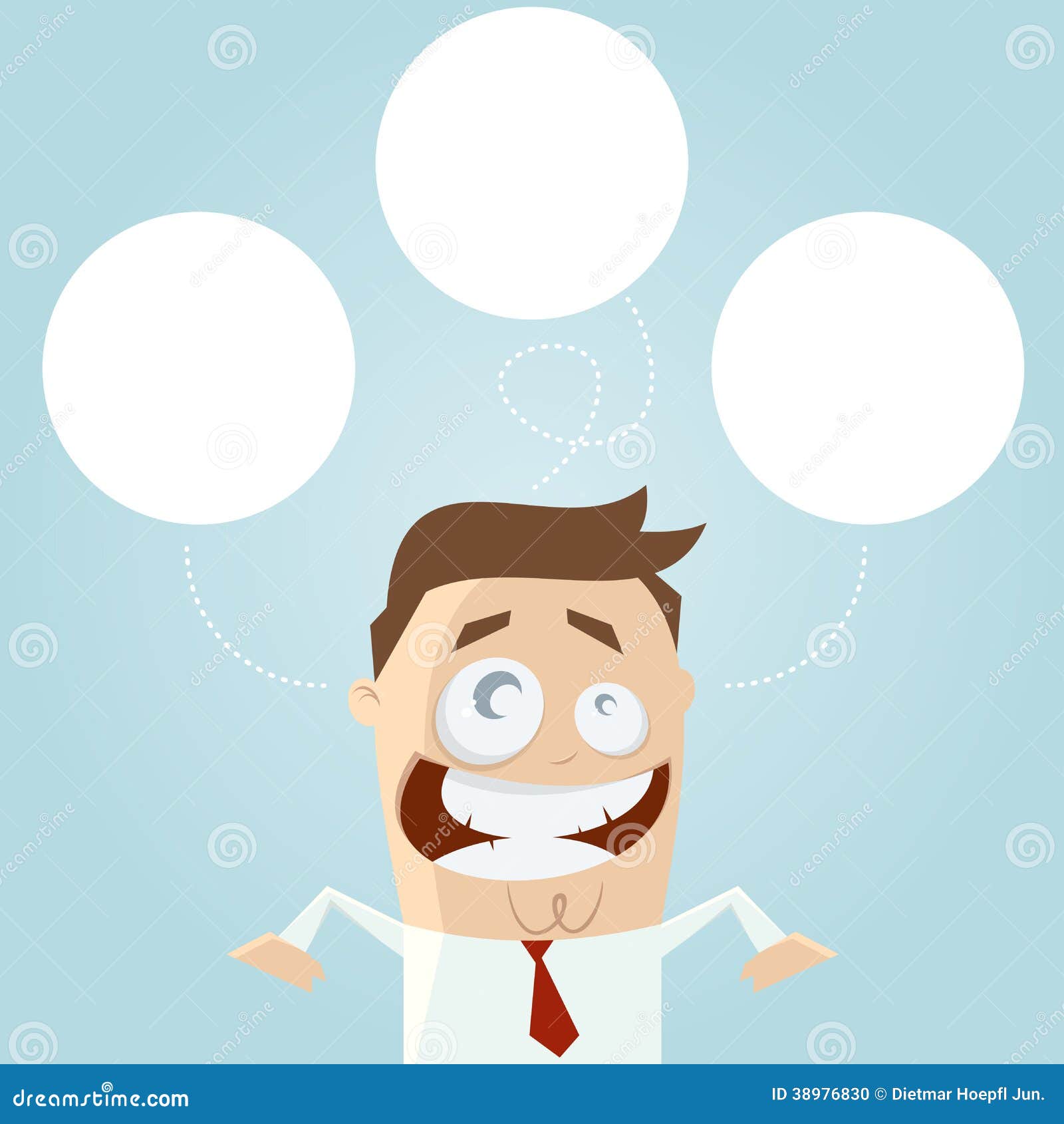Businessman Thinking Empty Bubbles Stock Vector - Illustration of ...