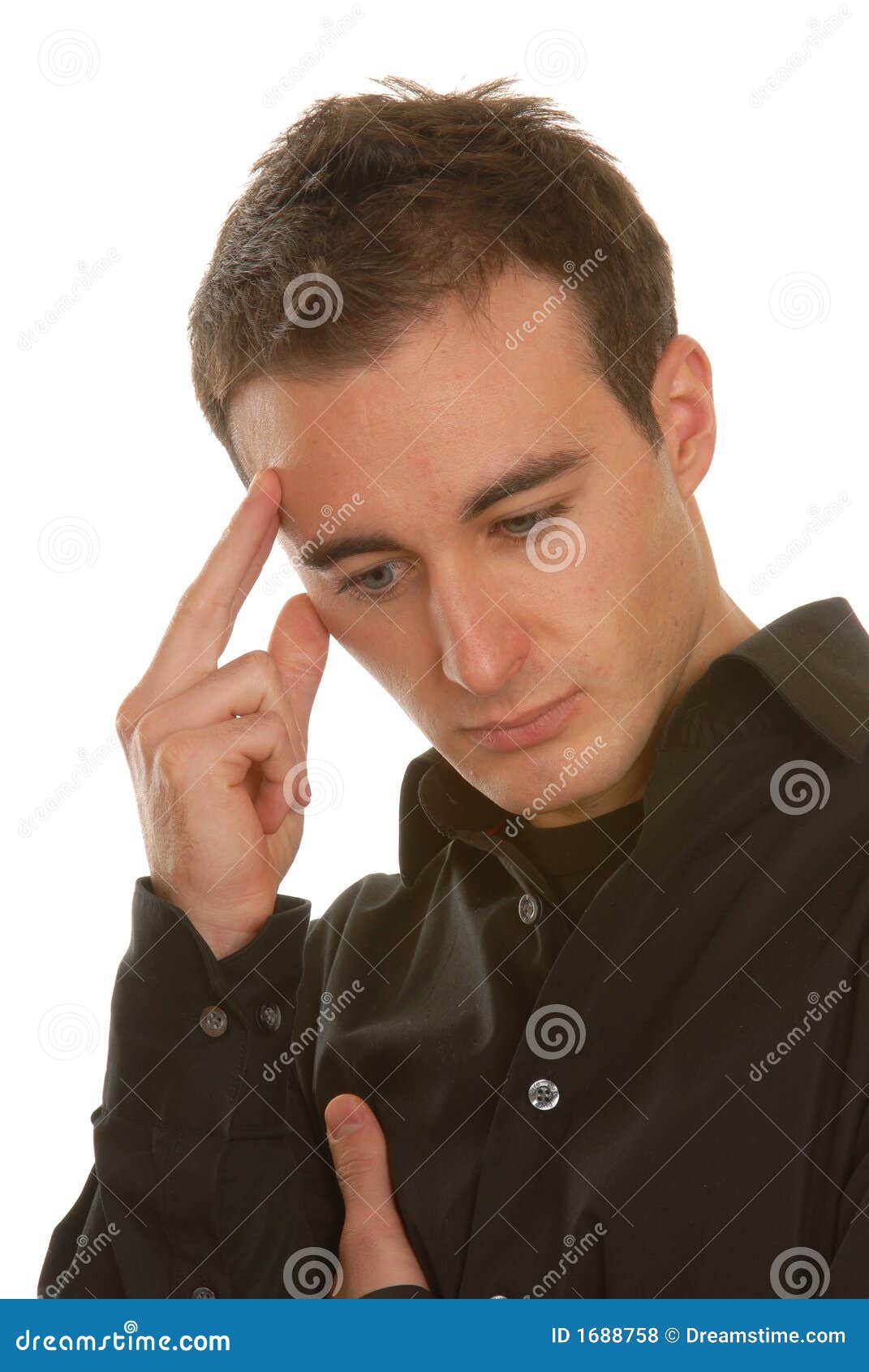 Businessman - Thinking Face Stock Photo - Image of male, beauty: 1688758