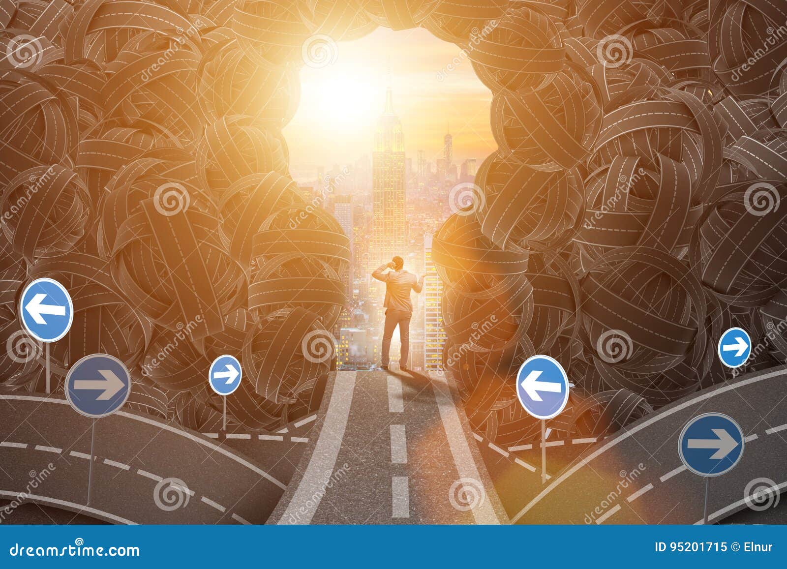 The Businessman Thinking about His Future in Concept Stock Image ...