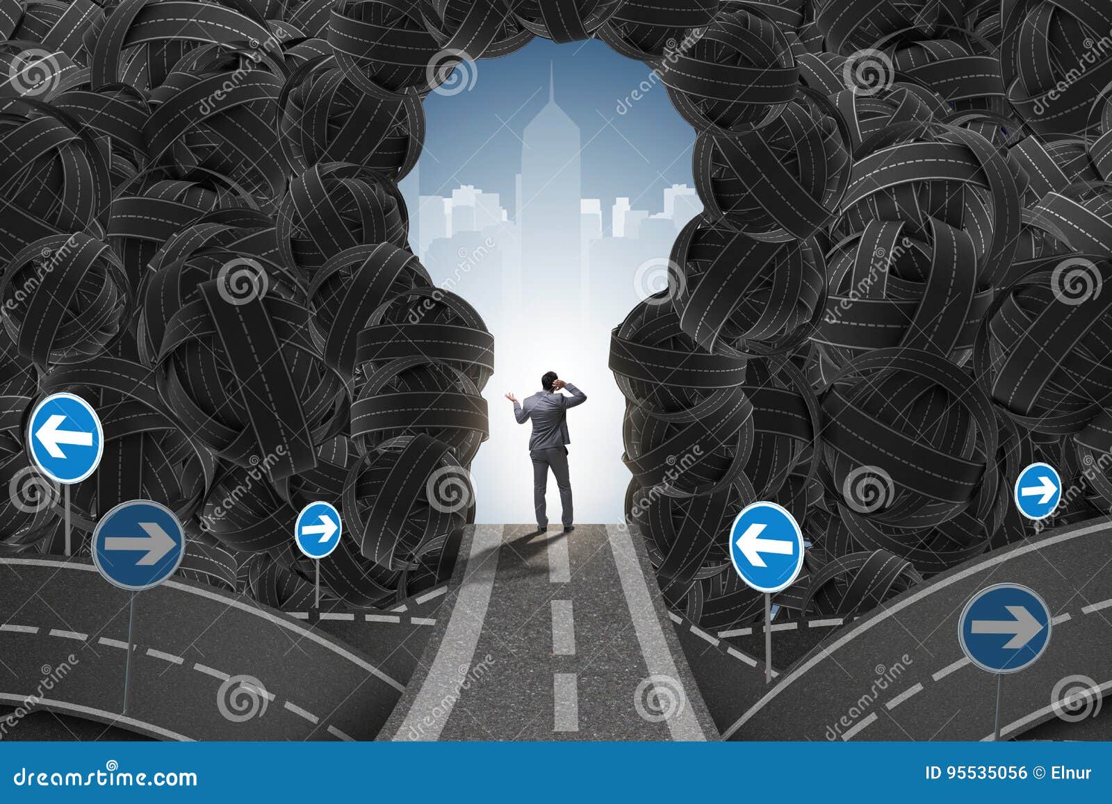 The Businessman Thinking about His Future in Concept Stock Photo ...