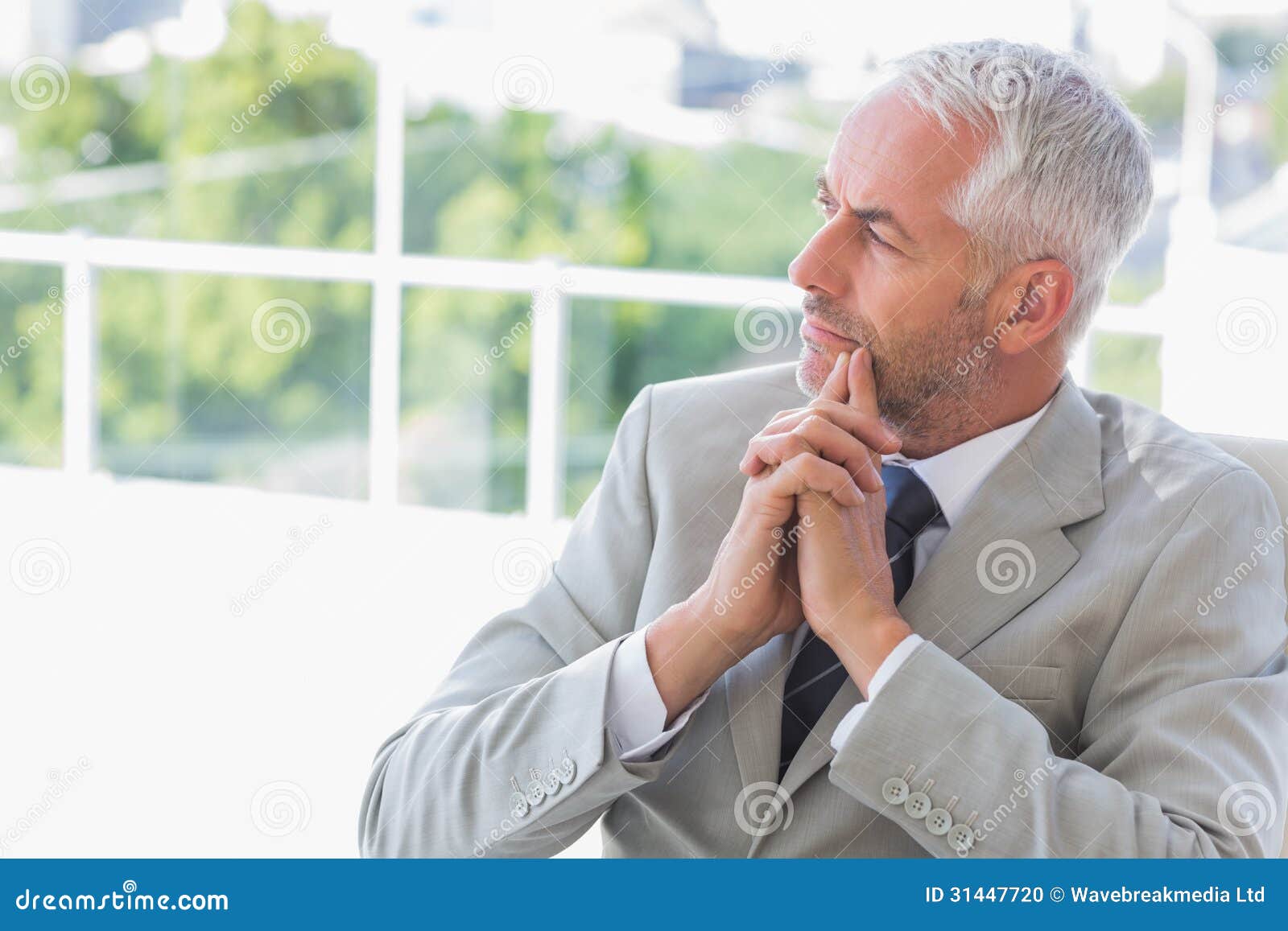 Businessman thinking stock photo. Image of thoughtful - 31447720